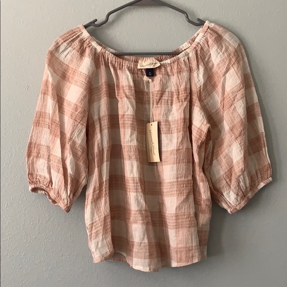 Universal Thread | Tops | Universal Thread Off The Shoulder Checkered ...